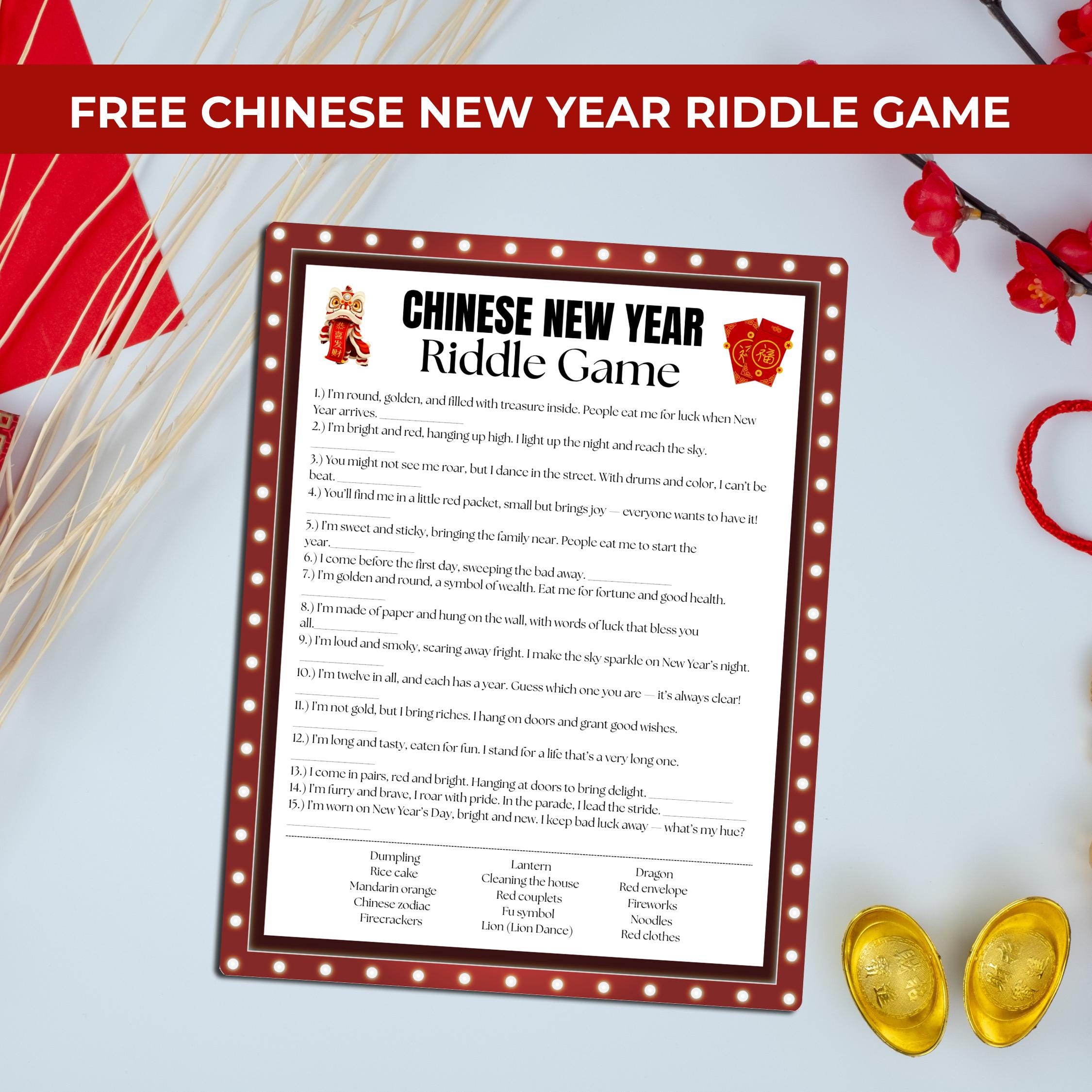 Chinese New Year Friendly Feud Game Printable – Fun Lunar Party Game ...