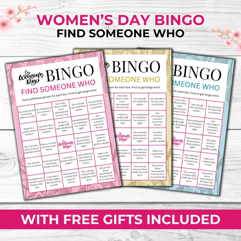 International Women's Day Bingo Game Find Someone Who – Fun ...
