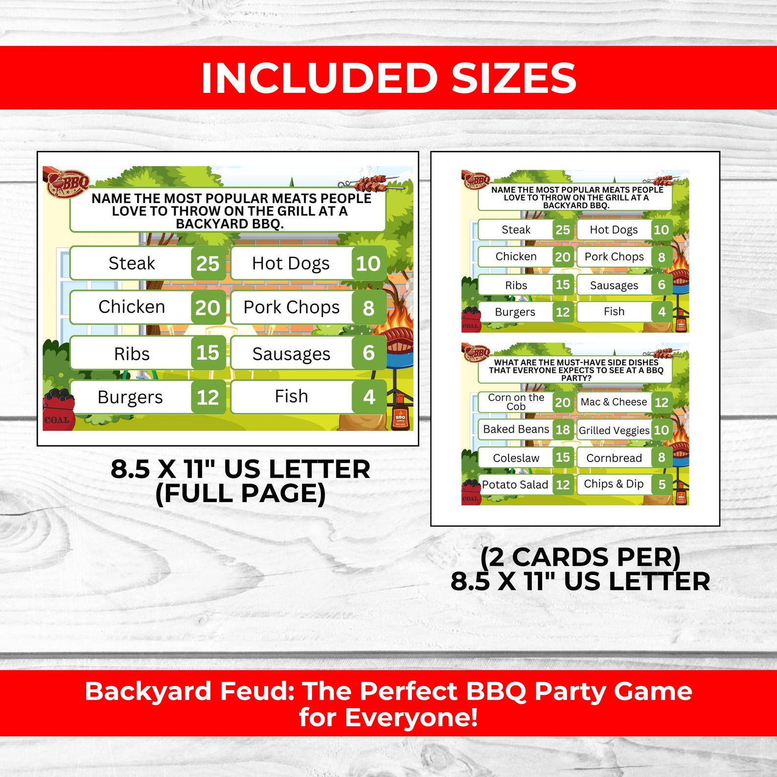 Backyard Barbecue Feud Game for Family & Friends – Fun BBQ Printable ...
