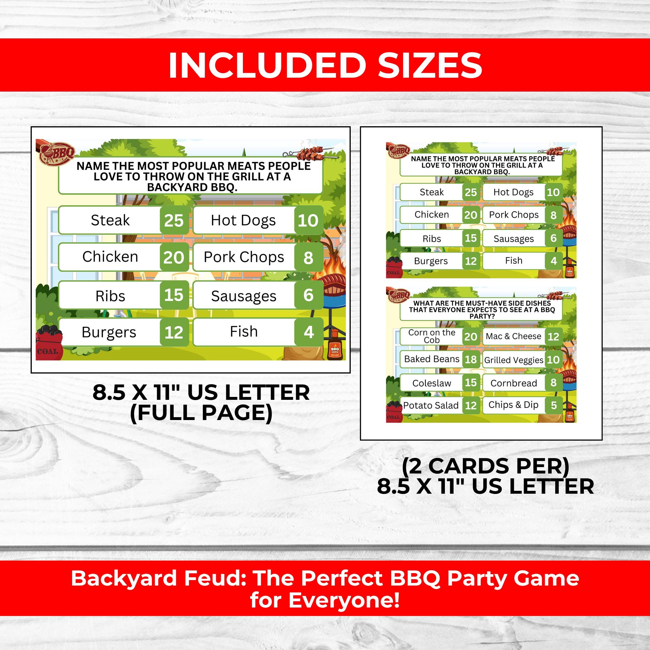 Backyard Barbecue Feud Game for Family & Friends – Fun BBQ Printable ...