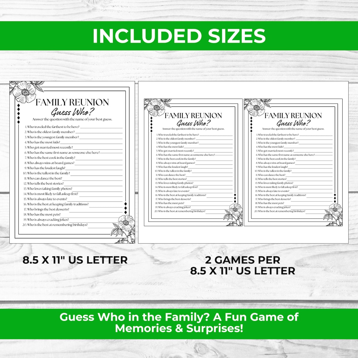 Family Reunion Guess Who Game Printable - Family Gathering Activity for ...