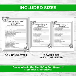 Family Reunion Guess Who Game Printable - Family Gathering Activity for ...