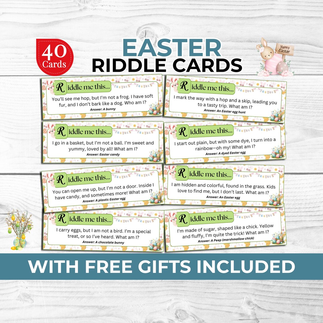 Unique Easter Riddle Cards Game for All Ages – Printable Easter ...