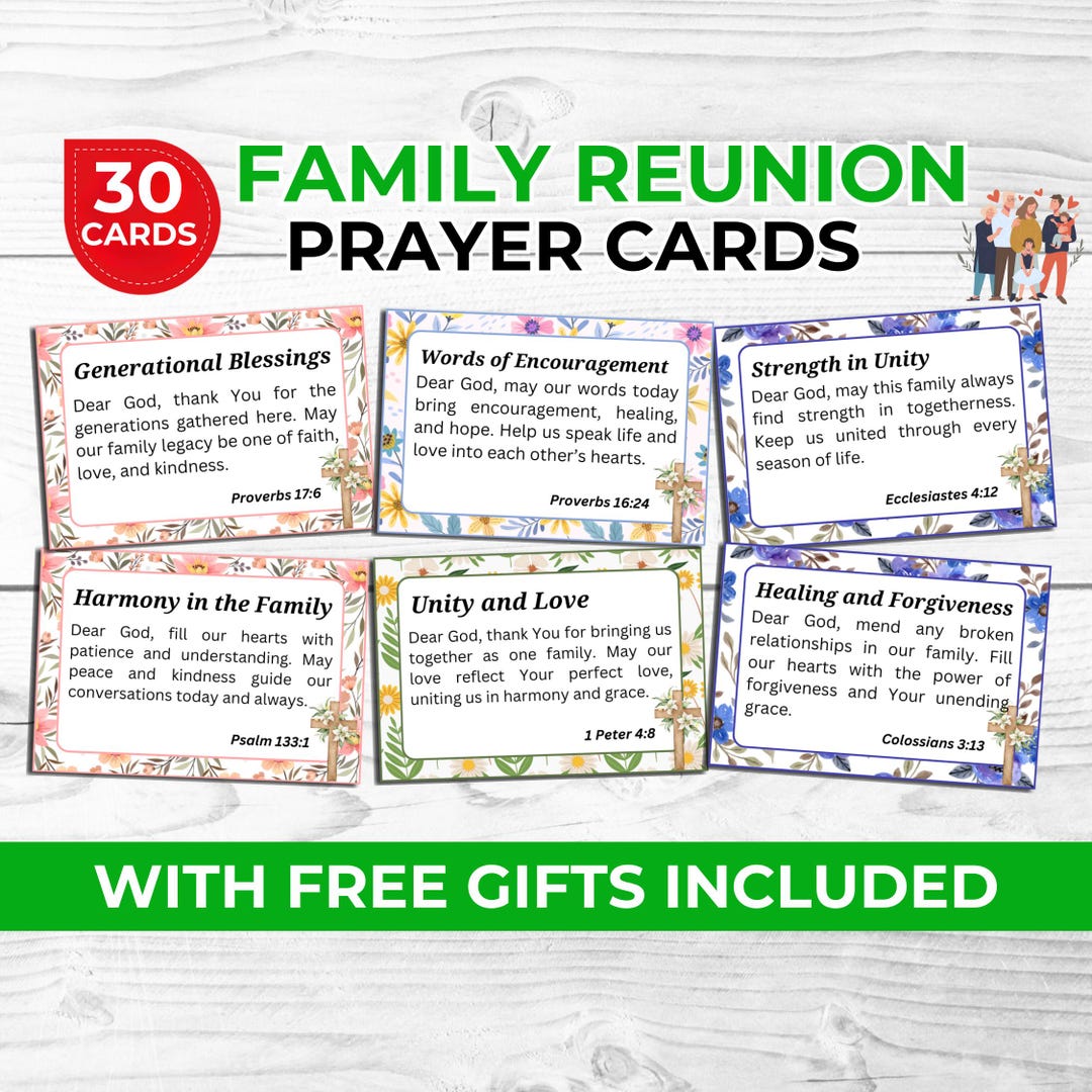 Family Reunion Prayer Cards , Free Family Reunion Charades & Photo ...