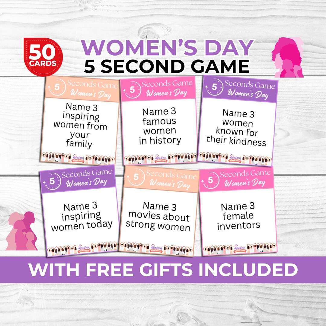 Women's Day 5 Second Game Printable, Fun Party Game for Adults & Teens ...