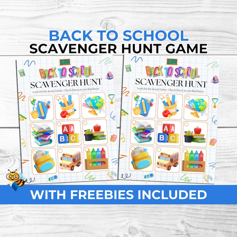Back to School Scavenger Hunt Game for Kids | First Day of School ...