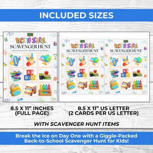 Back to School Scavenger Hunt Game for Kids | First Day of School ...