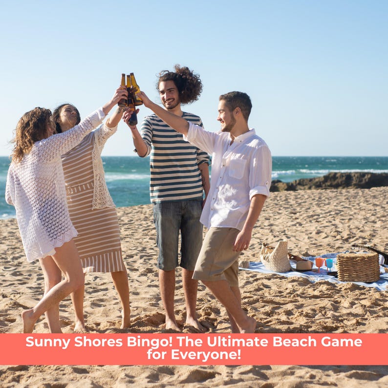 Beach Bingo Game Find Someone Who – Fun Summer Beach Party Game for ...
