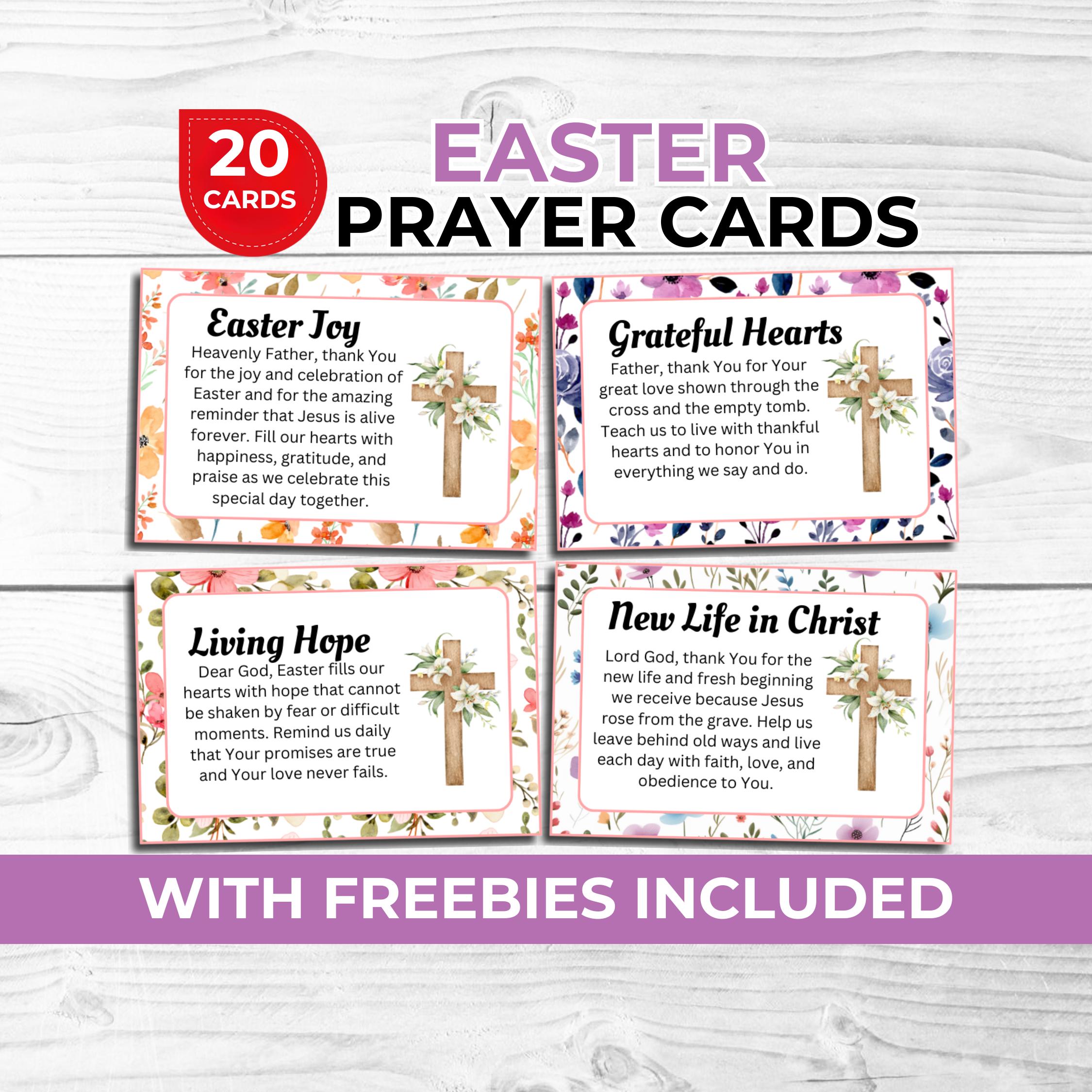 Easter Prayer Cards Printable for Kids & Adults | Christian Easter ...