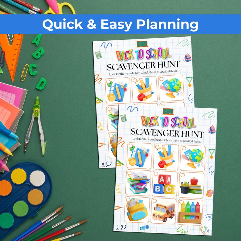 Back to School Scavenger Hunt Game for Kids | First Day of School ...