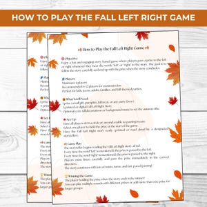 Unique Fall Left Right Game for Family Parties, Kids, and Adults – Fun ...
