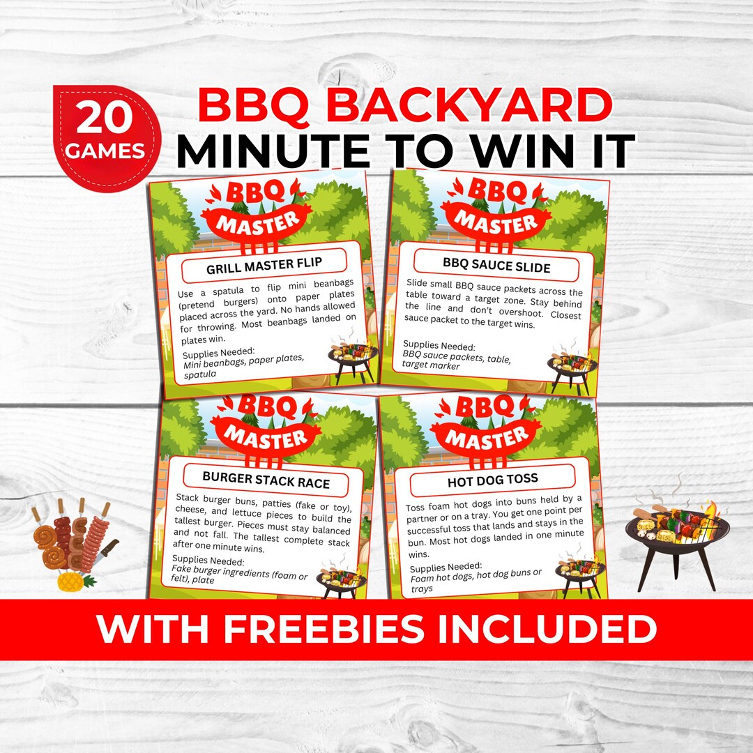 BBQ Minute to Win It Games for Family & Kids – Backyard Barbecue Party ...