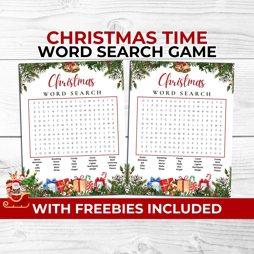 Christmas Word Search Game Printable for Kids, Adults & Families – Fun ...