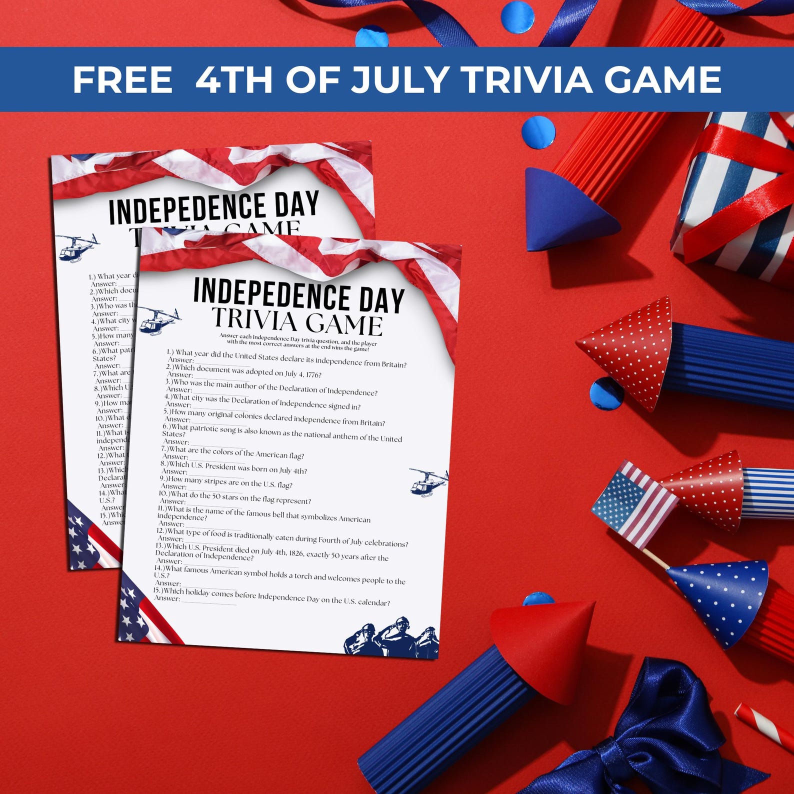 4th of July Bingo Game Find Someone Who for Families & Kids, Free ...