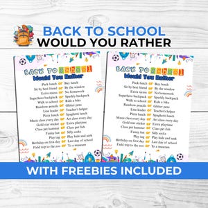 Back to School Would You Rather Game for Kids, Fun Icebreaker for ...