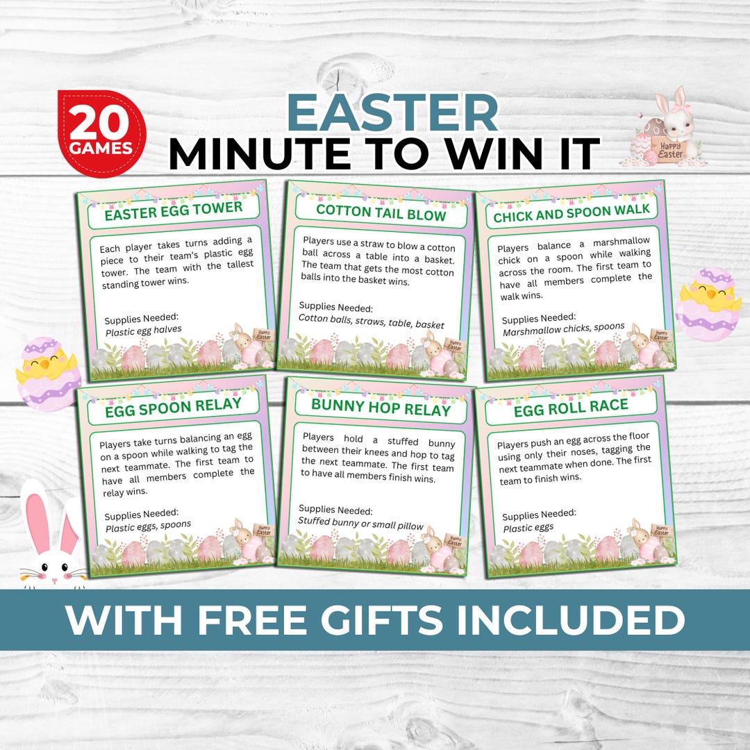 Easter Minute to Win It Games Bundle | Fun Easter Party Games for Kids ...