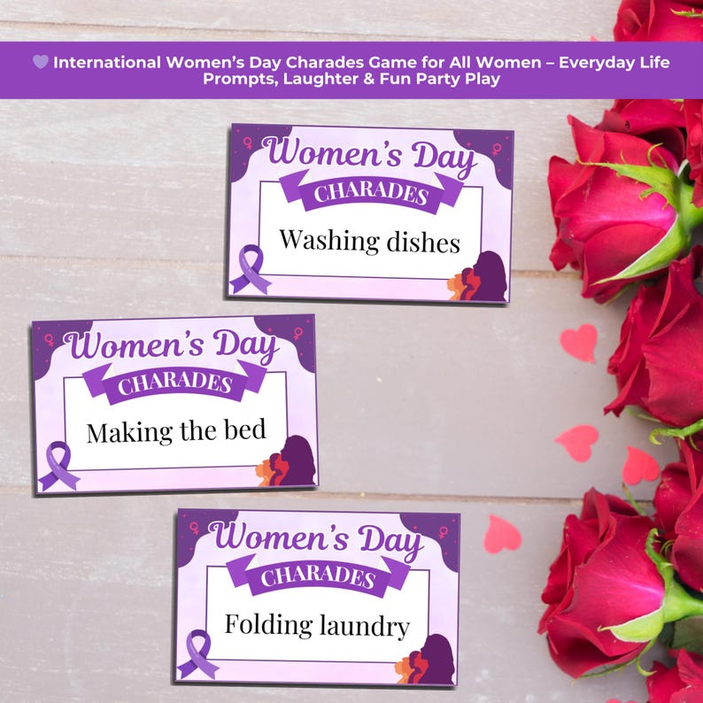 International Women’s Day Charades Game Printable for Women, Office ...