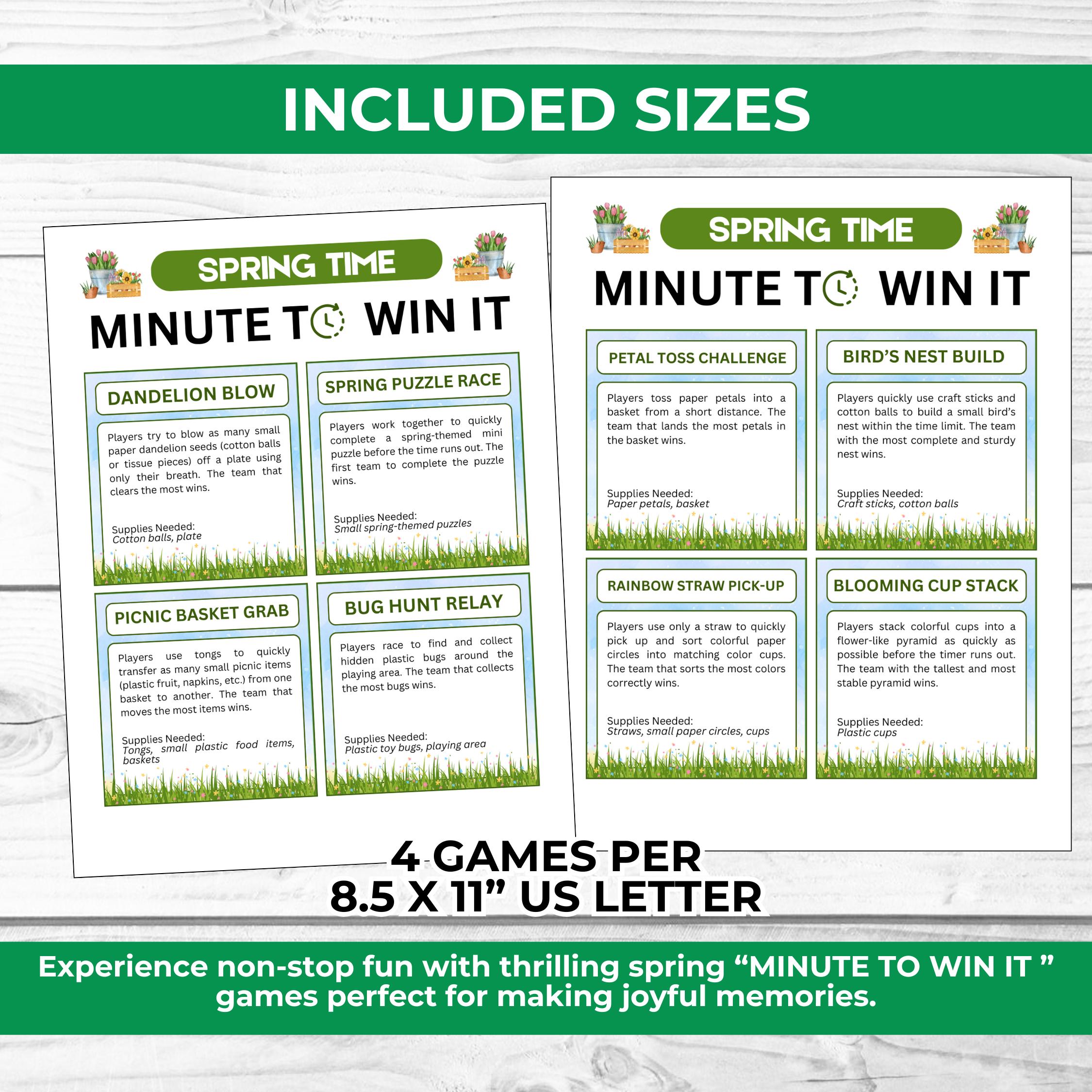 Spring Minute to Win It Games for Kids & Adults | Fun Spring Party ...