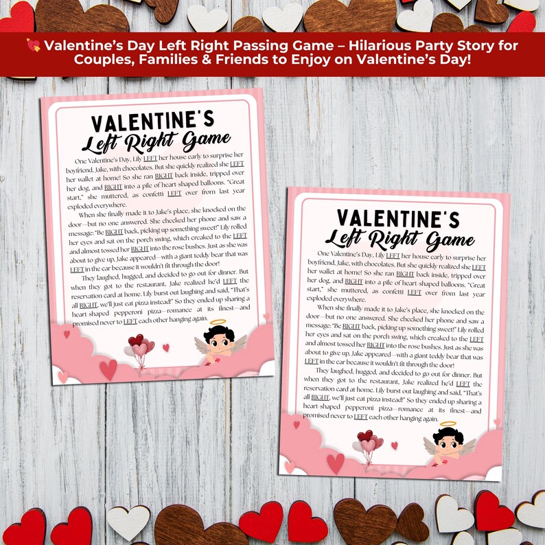 Valentine’s Day Left Right Game Printable for Couples, Families ...