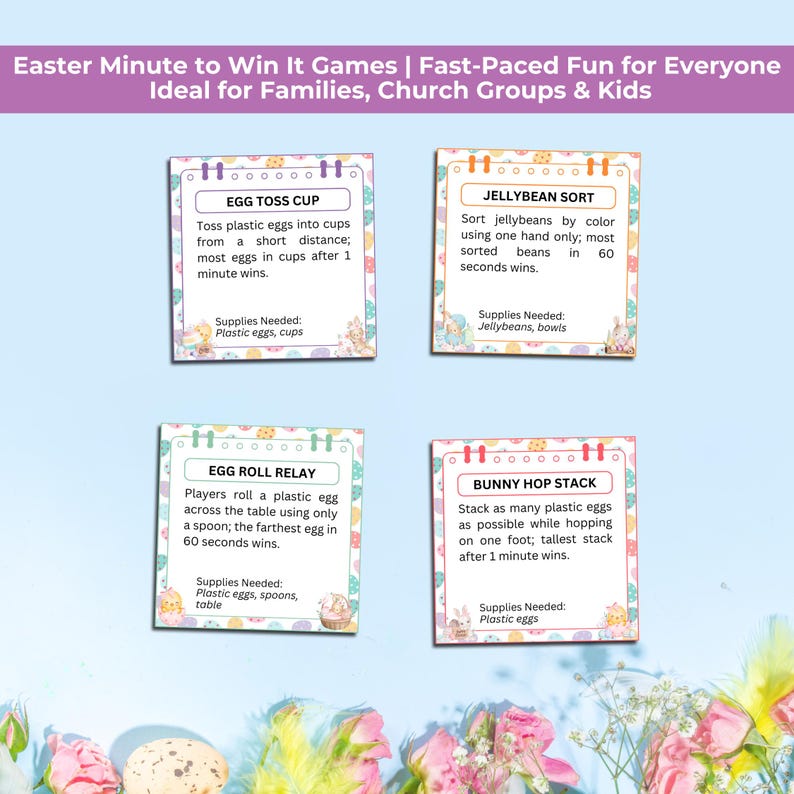 Easter Minute to Win It Games for Families & Kids, Printable Easter ...