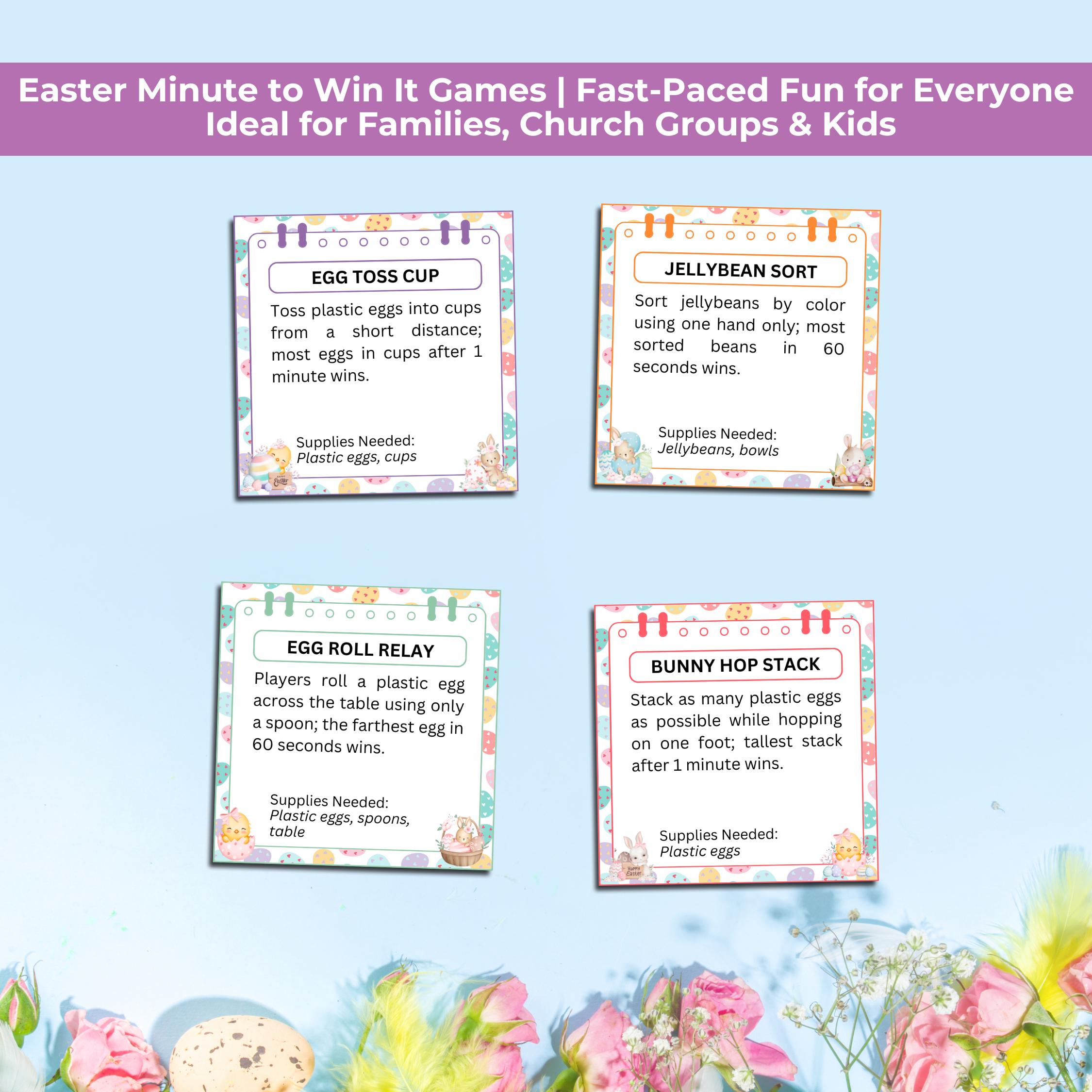 Easter Minute to Win It Games for Families & Kids, Printable Easter ...