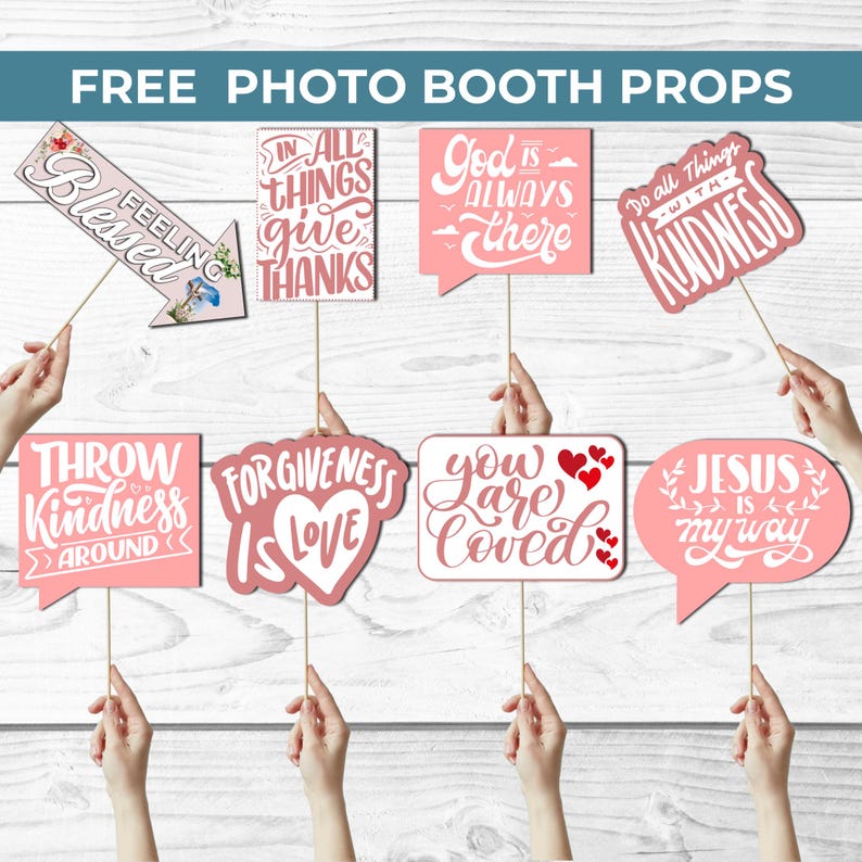 Printable Prayer Cards for Kids With Free Photo Booth Props & Bookmarks ...