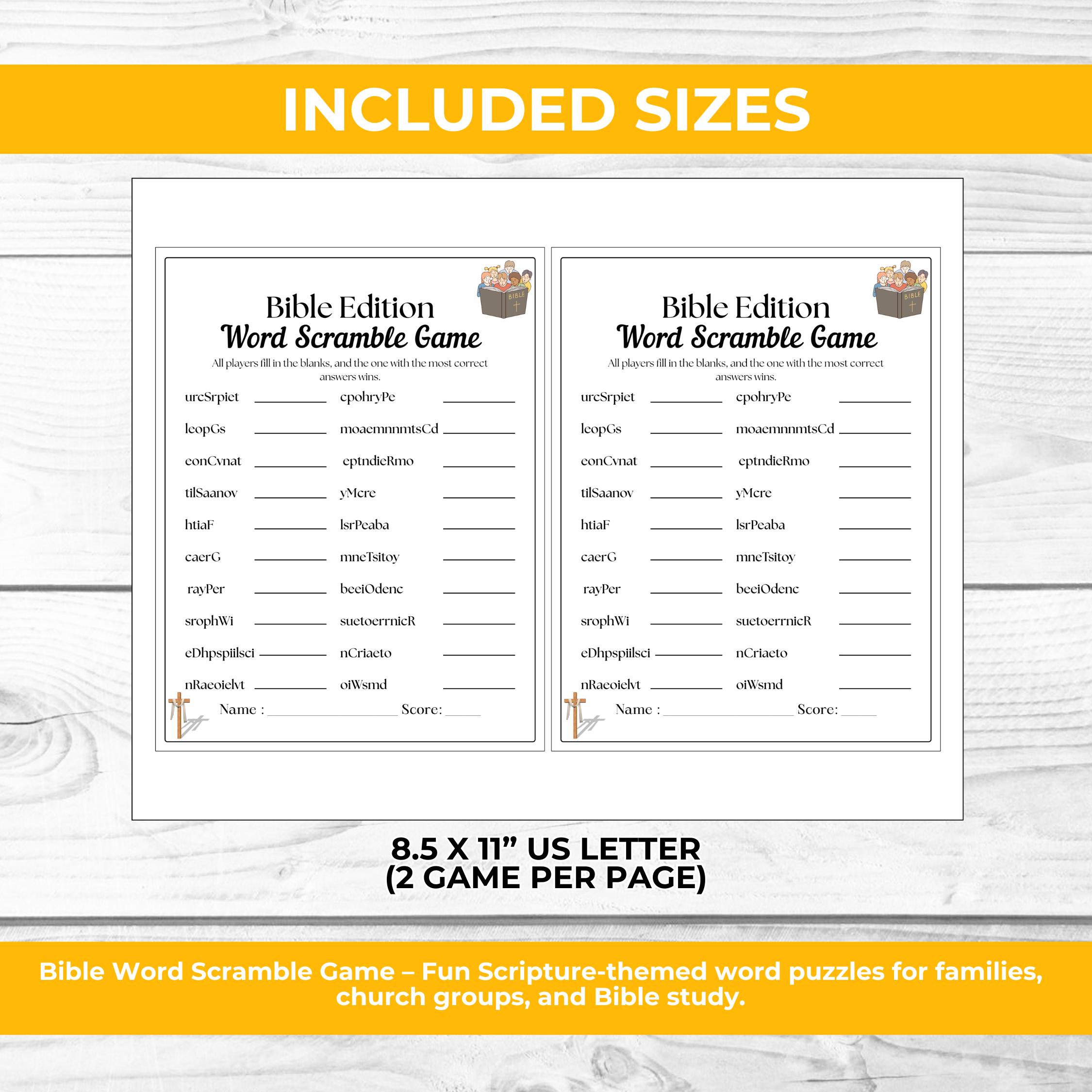 Bible Word Scramble Game Printable – Fun Scripture Puzzle for Families ...