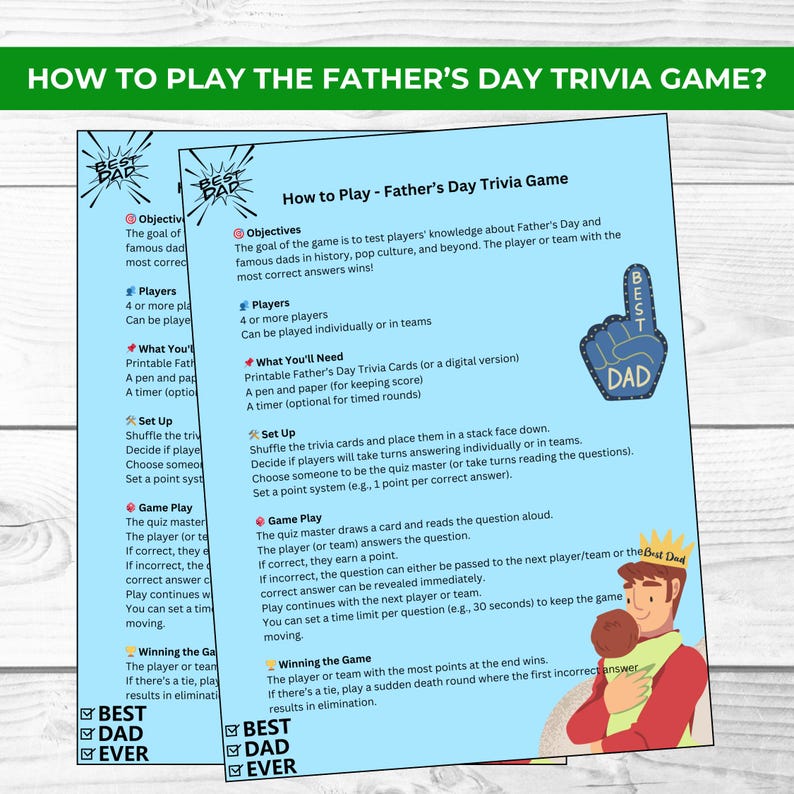 Father’s Day Trivia Game Printable – Fun Quiz for Dad, Kids & Family ...