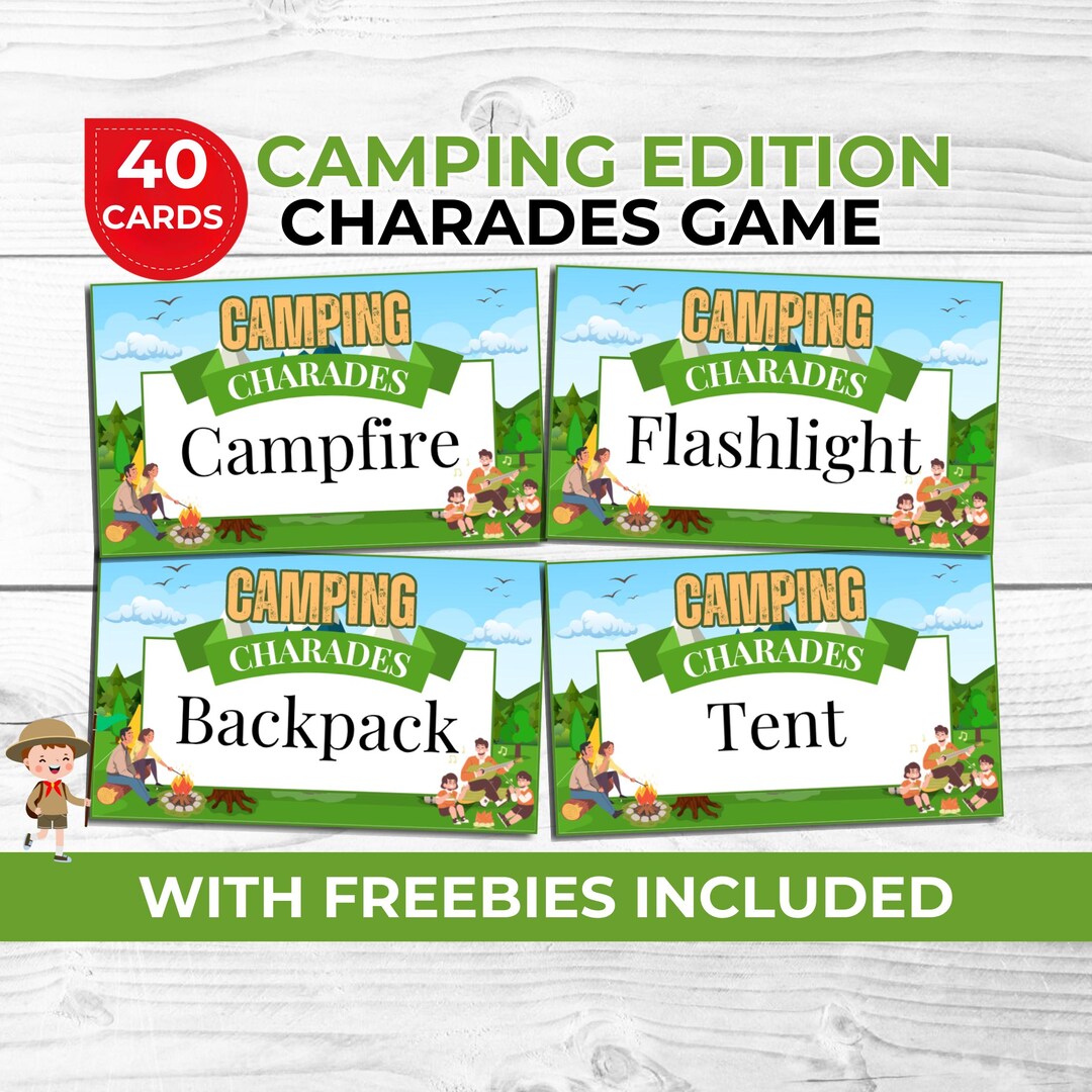 Printable Camping Charades Game for Kids & Families – Unique Campfire ...