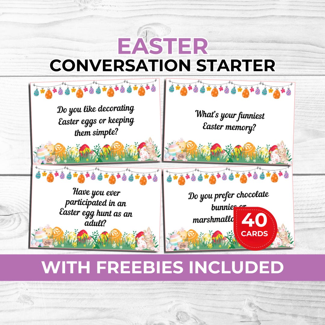 Easter Conversation Starter Cards for Families Kids and Adults | Easter ...