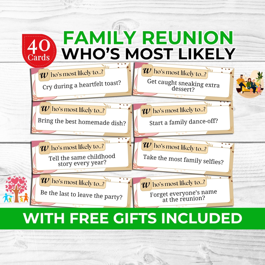 Family Reunion Who's Most Likely to Game | Fun Family Gathering ...