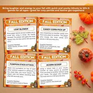 Printable Fall Minute to Win It Games for Kids & Adults | Autumn Party ...