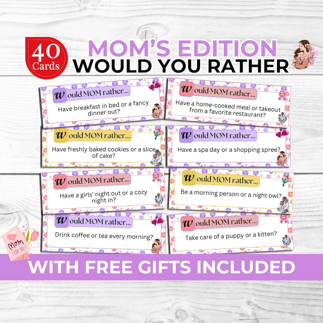 Mother's Day Would You Rather Game Printable – Fun Questions for Family ...