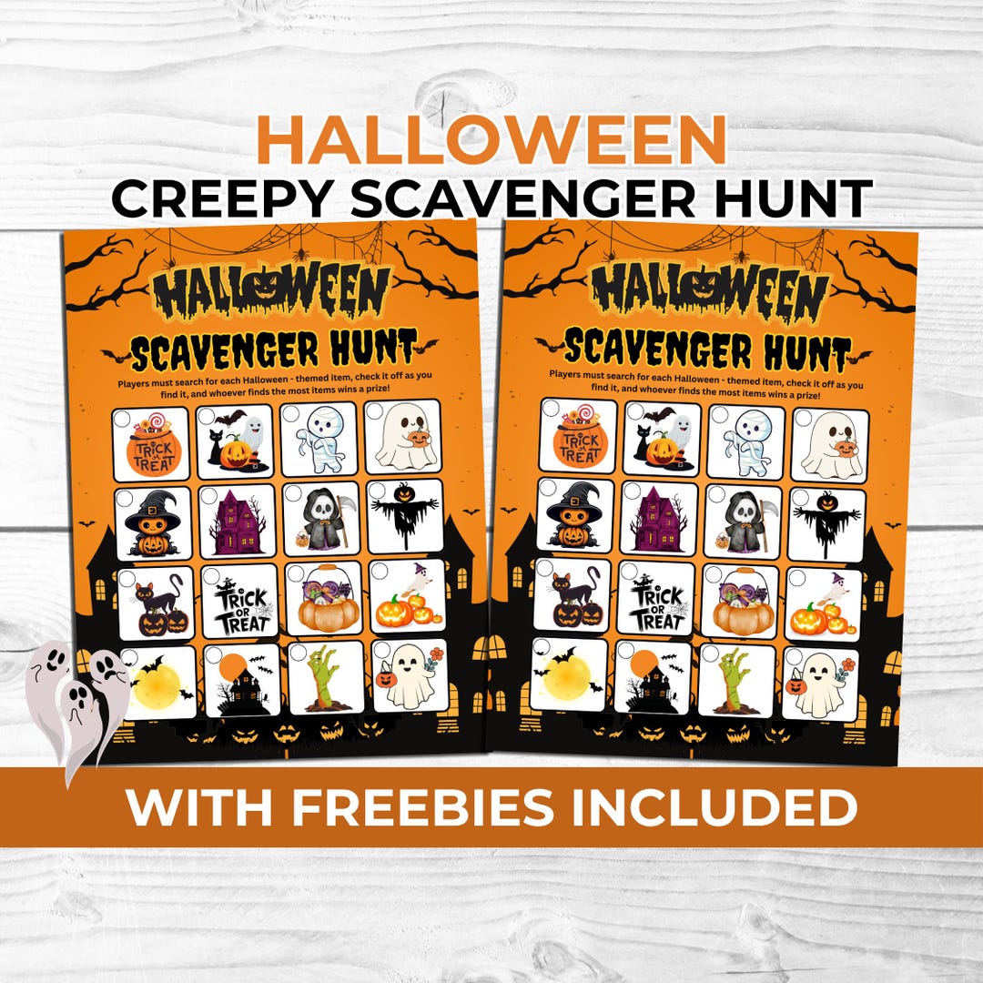 Creepy Halloween Scavenger Hunt Game for Kids & Adults — Spooky Party ...