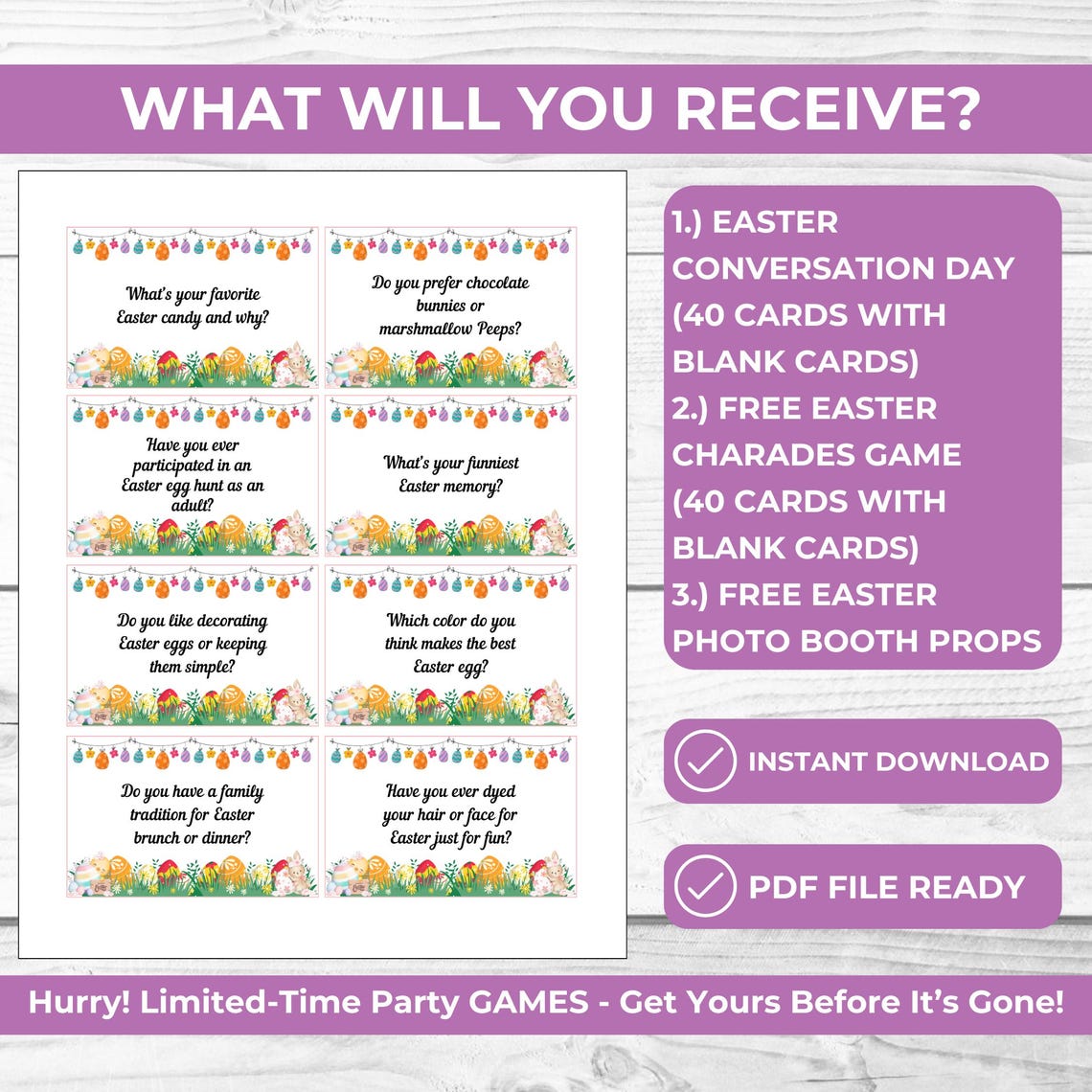 Easter Conversation Starter Cards for Families Kids and Adults | Easter ...