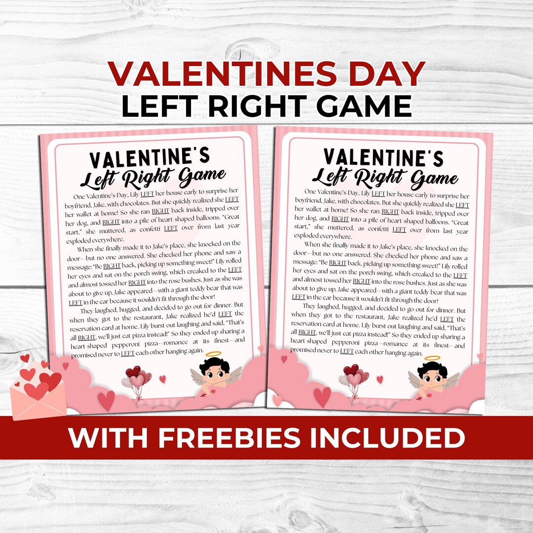 Valentine’s Day Left Right Game Printable for Couples, Families ...