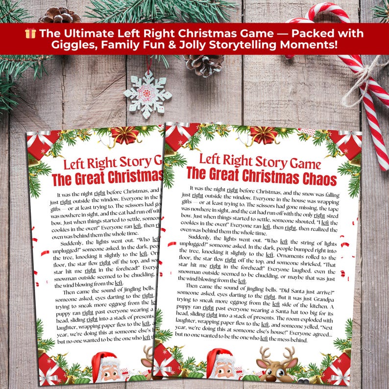 Funny Christmas Left Right Game for Families, Kids & Adults – Holiday ...