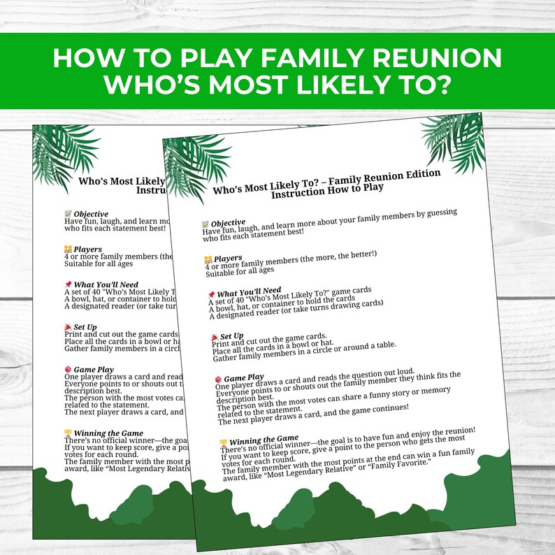 Family Reunion Who's Most Likely to Game | Fun Family Gathering ...