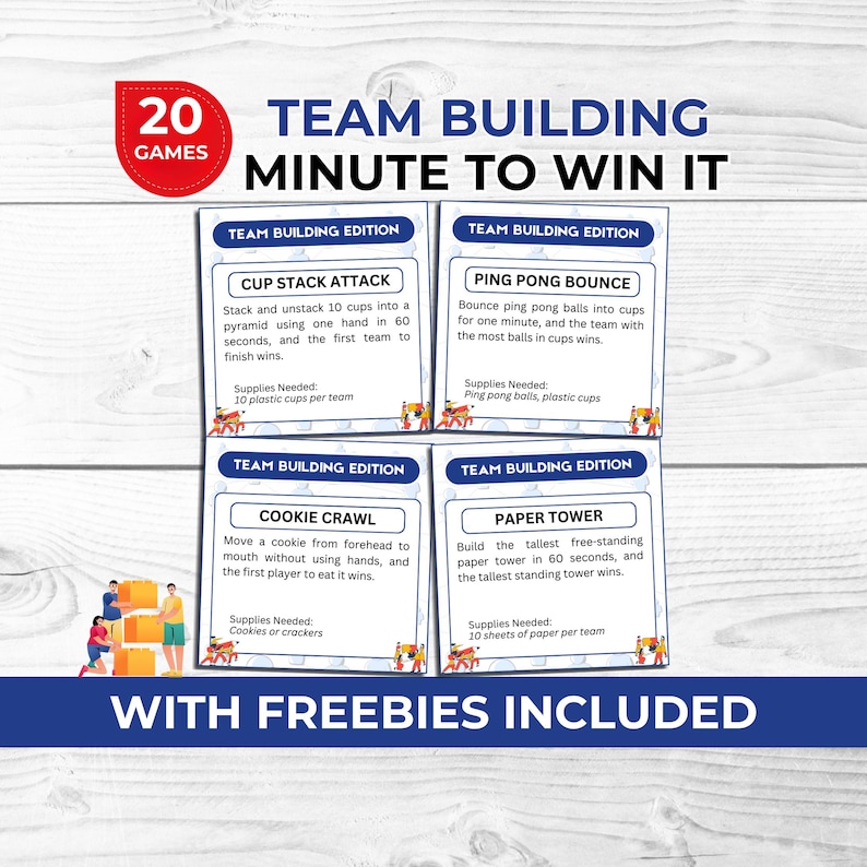 Team Building Minute to Win It Games Printable for Work, Office ...
