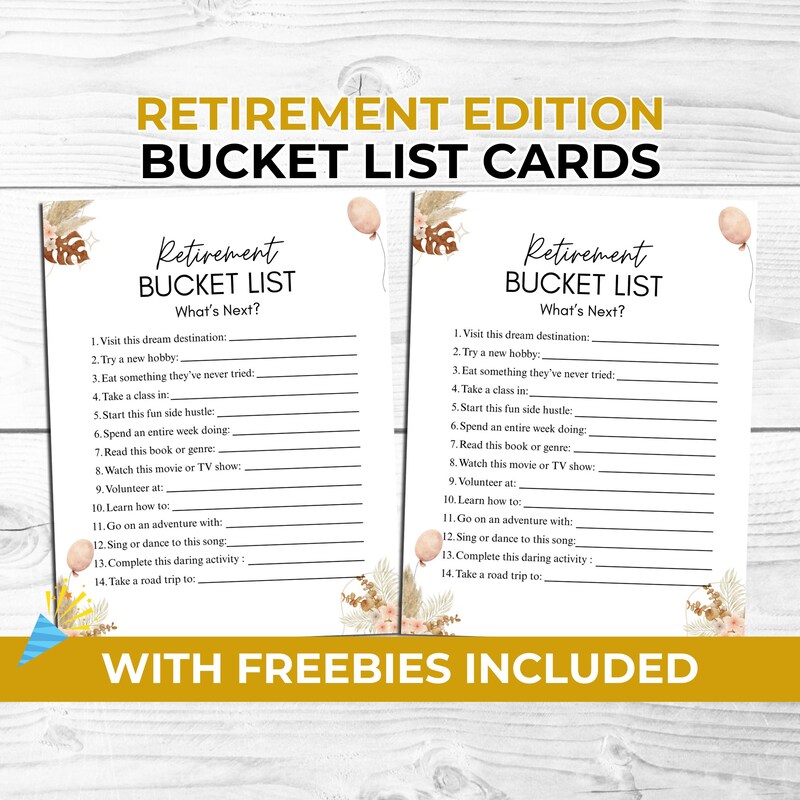 Retirement Bucket List - Etsy