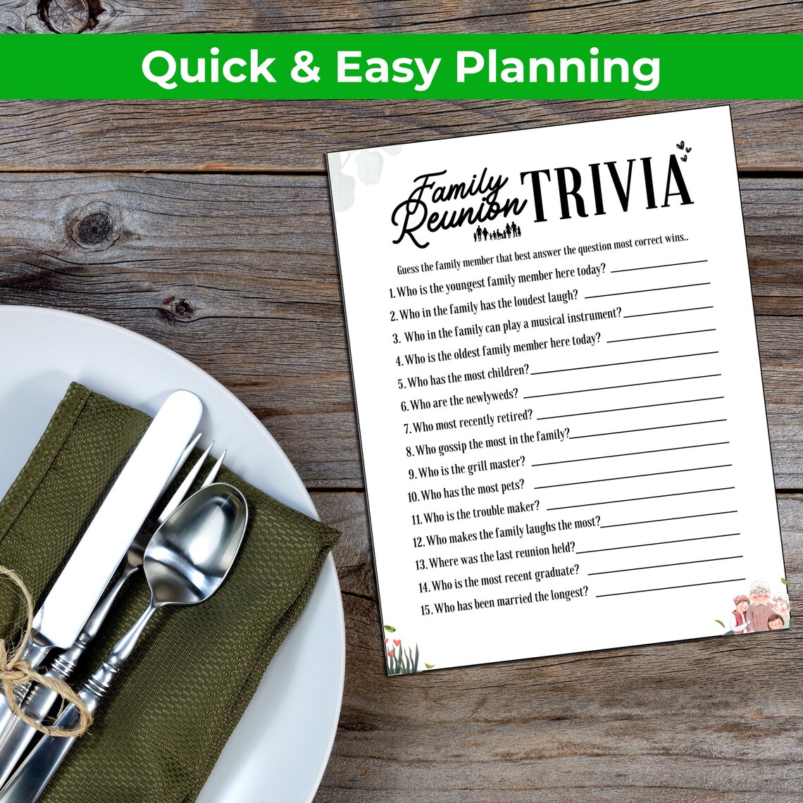 Family Reunion Trivia Game – Fun Family Gathering Activity, Free Family ...