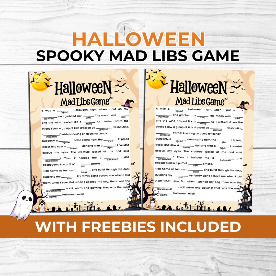 Spooky Halloween Mad Libs Game for Kids, Adults & Families – Fun Party ...