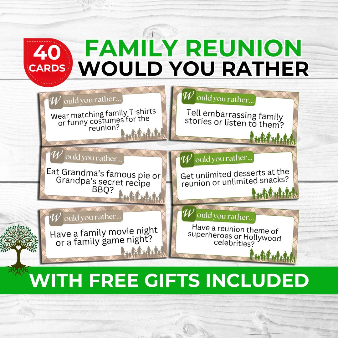 Family Reunion Would You Rather Game – Fun Printable Activity for All ...