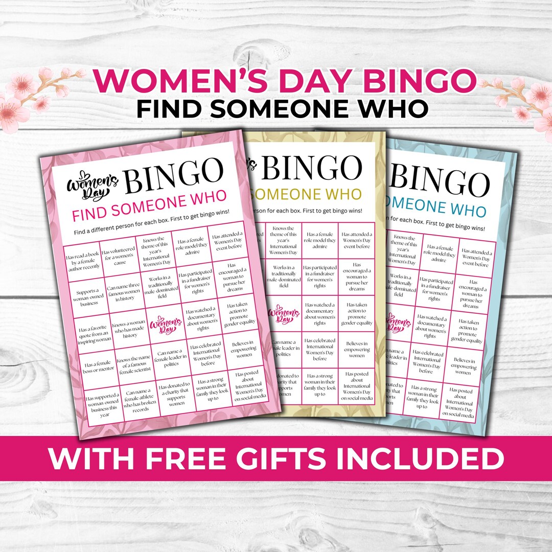 International Women's Day Bingo Game Find Someone Who – Fun & Interactive Activity for Women’s ...