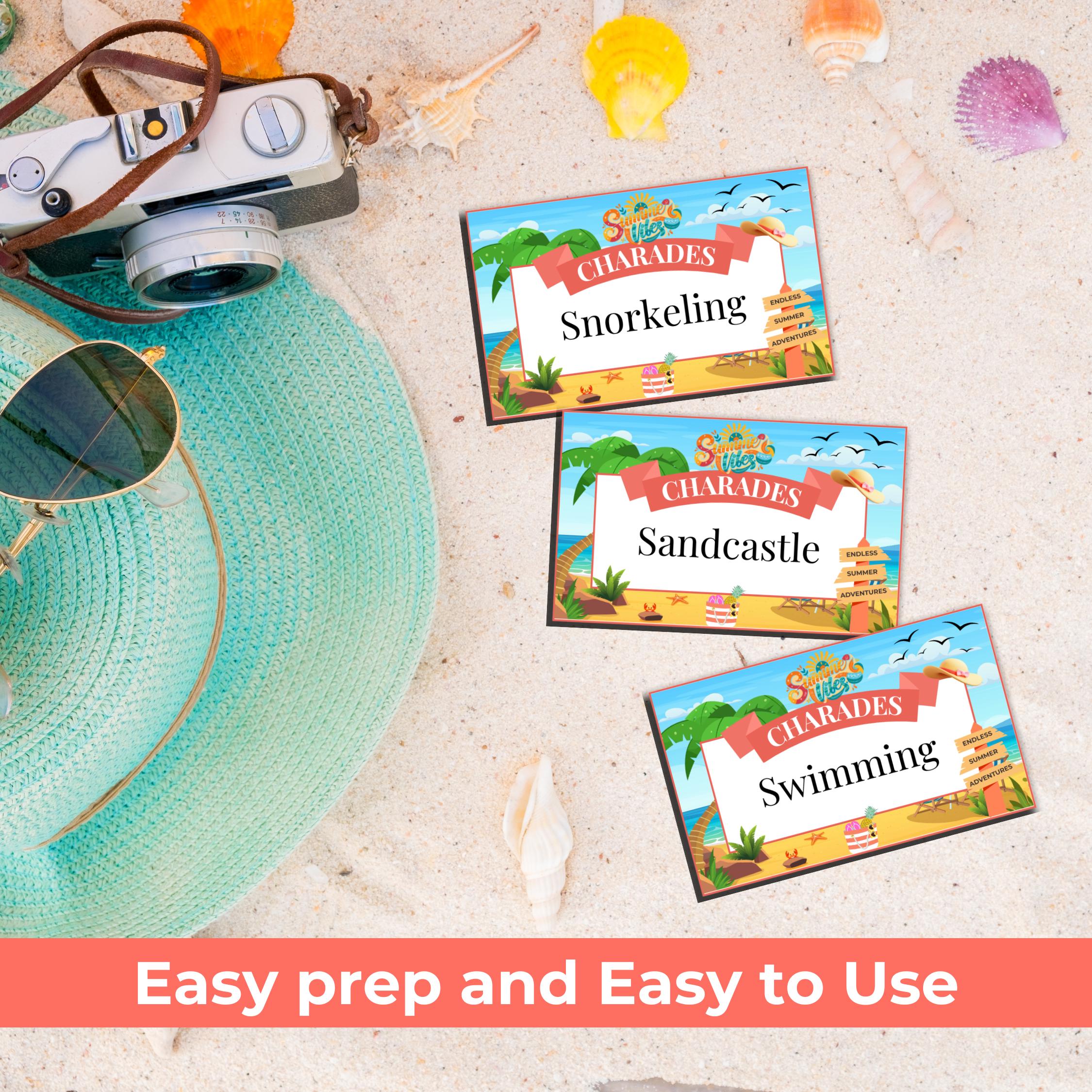 Summer Charades Game for All Ages With Free Beach Word Search ...