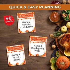 Thanksgiving 5 Second Game for Kids, Adults & Families | Printable Fall ...