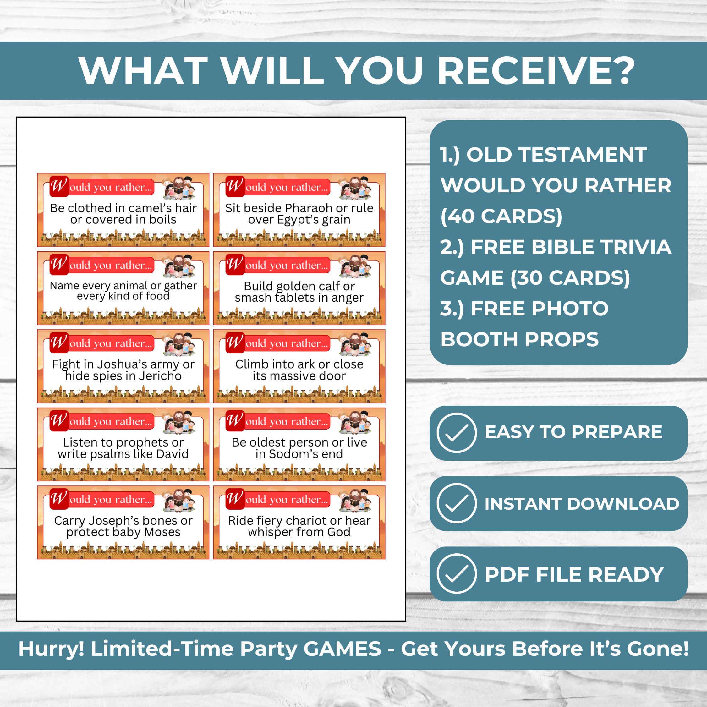 Bible Would You Rather Game for Kids & Youth | Free Bible Trivia Game ...