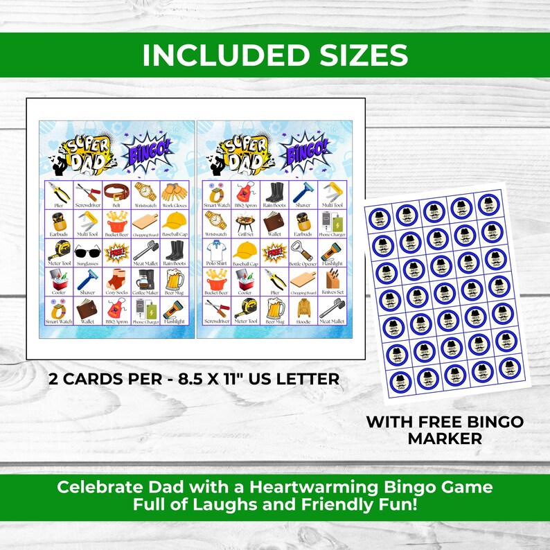 Father’s Day Bingo Game Cards for Kids, Adults, & Family – Printable ...