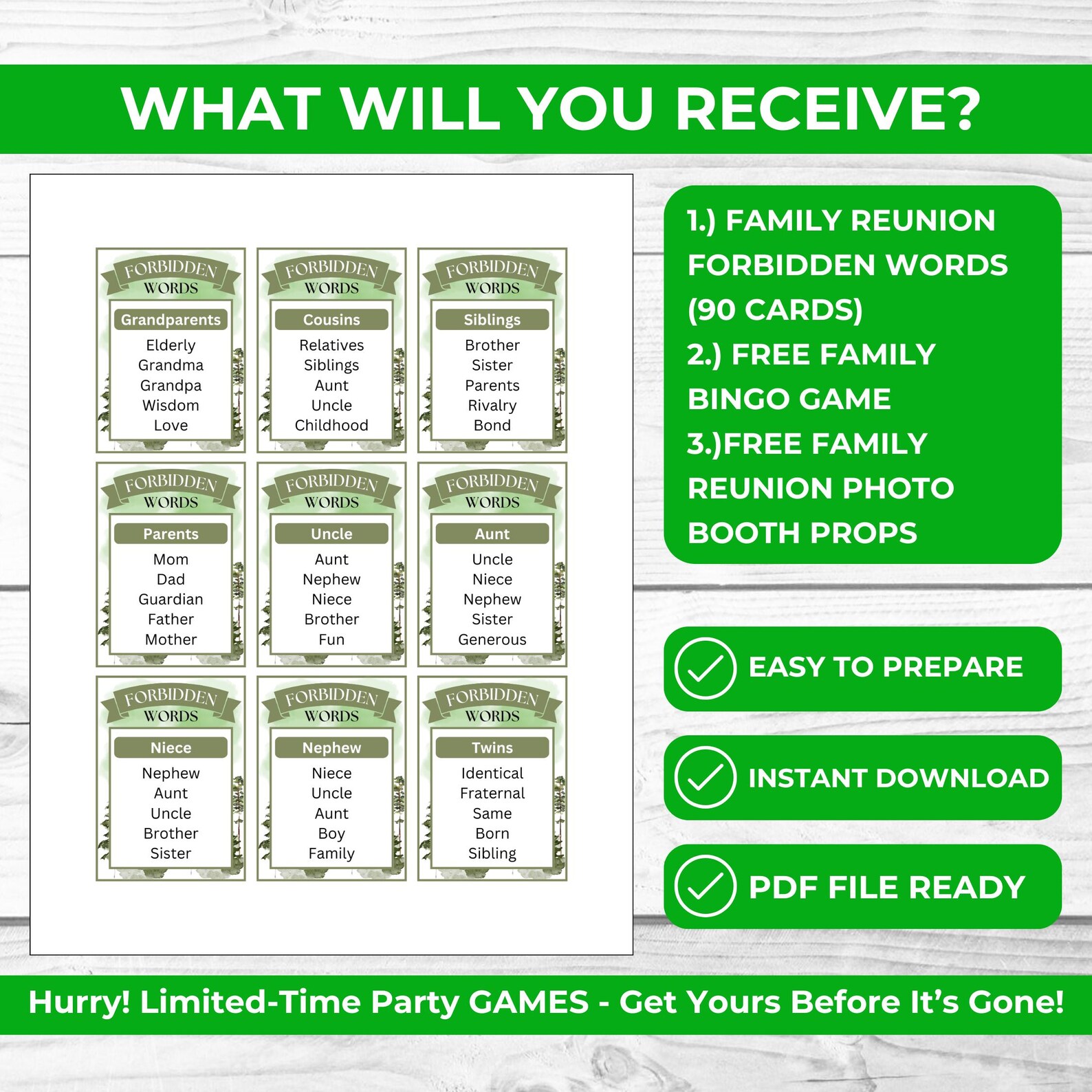 Family Reunion Forbidden Words Game - Fun Icebreaker for Large Families ...