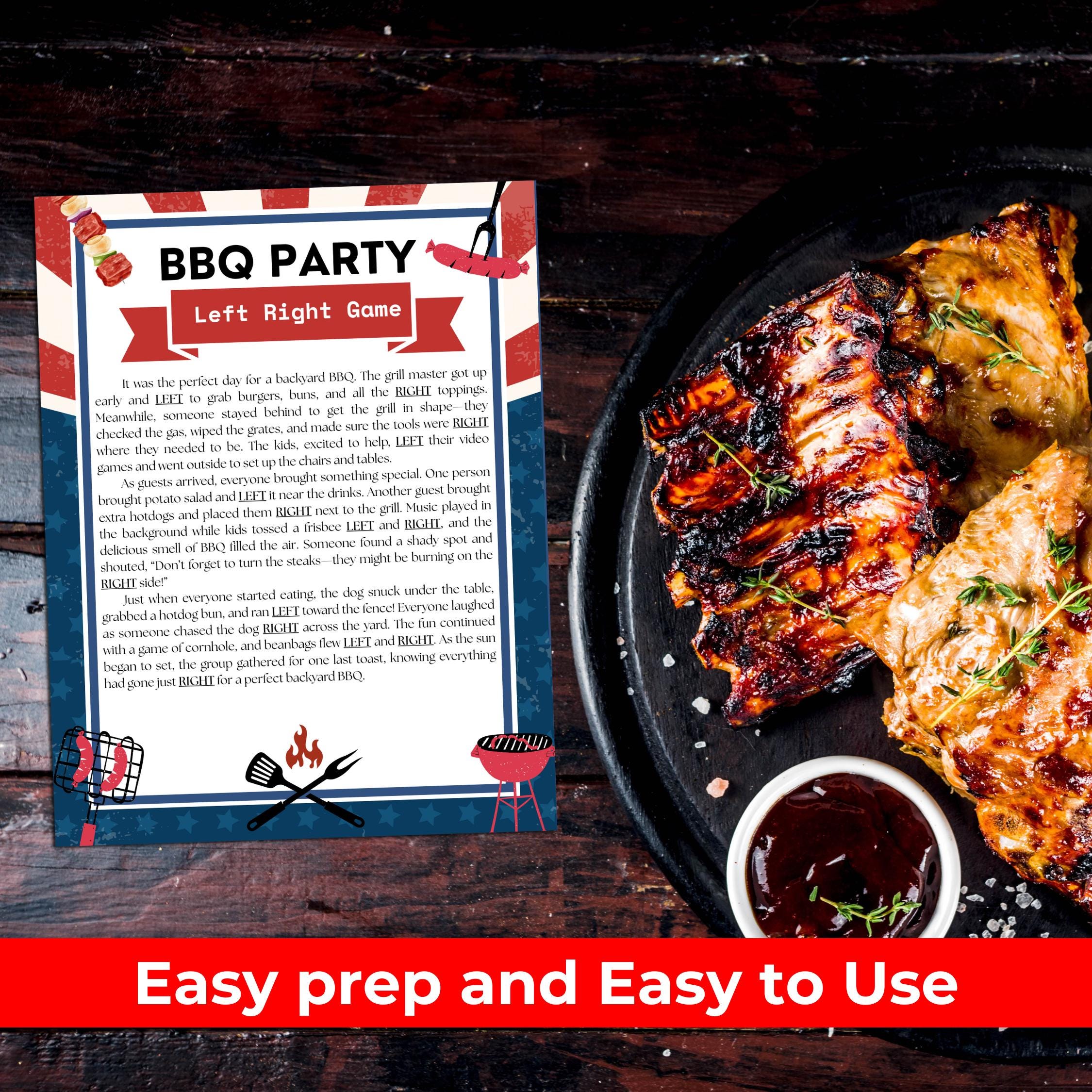 BBQ Left Right Game for Families & Kids – Backyard Party Game + FREE ...